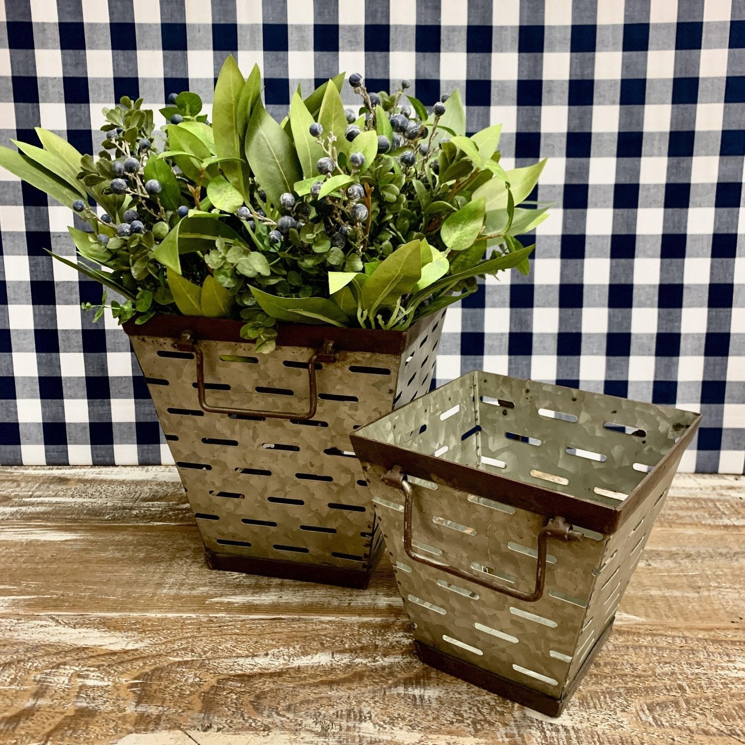 Square Olive Farmhouse Buckets